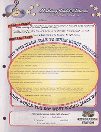 Stars Making Right Choices Unit Activity Pages 1| My Healthy Church®